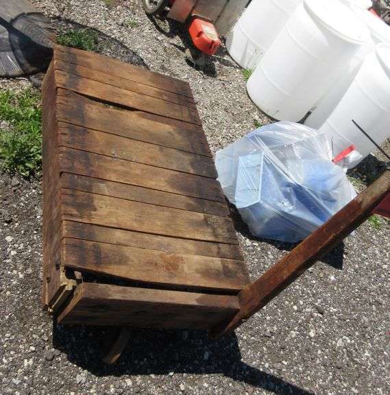 Antique Wood Hand Cart with Steel Wheels - Albrecht Auction Service
