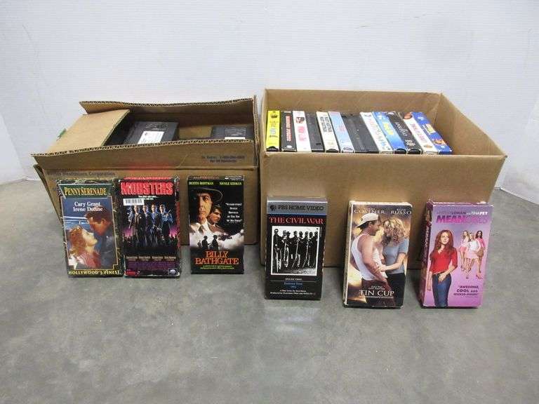 (2) Boxes of Approx. 75 VHS Tapes - Albrecht Auction Service