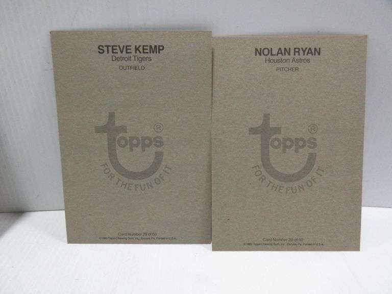 (4) Oversized Baseball Cards, Include: Nolan Ryan, Pete Rose, Detroit ...