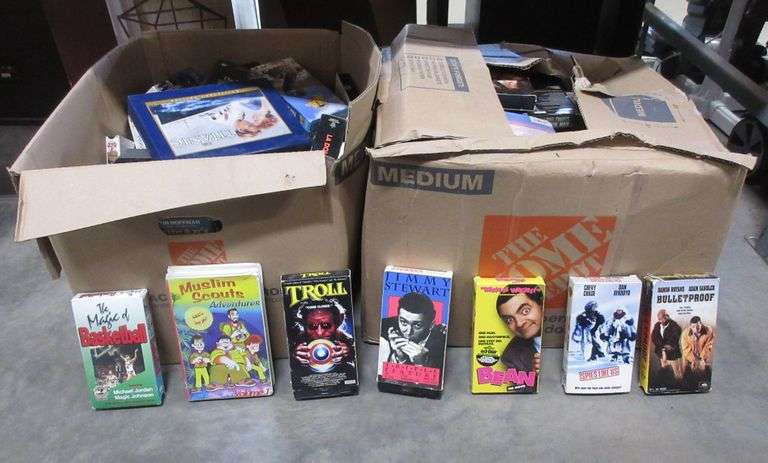 (2) Large Boxes Filled with VHS Tapes - Albrecht Auction Service
