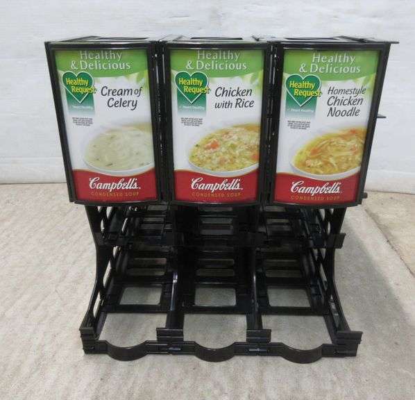 Three-Row Campbells Soup Rack, Great for Pantry - Albrecht Auction Service