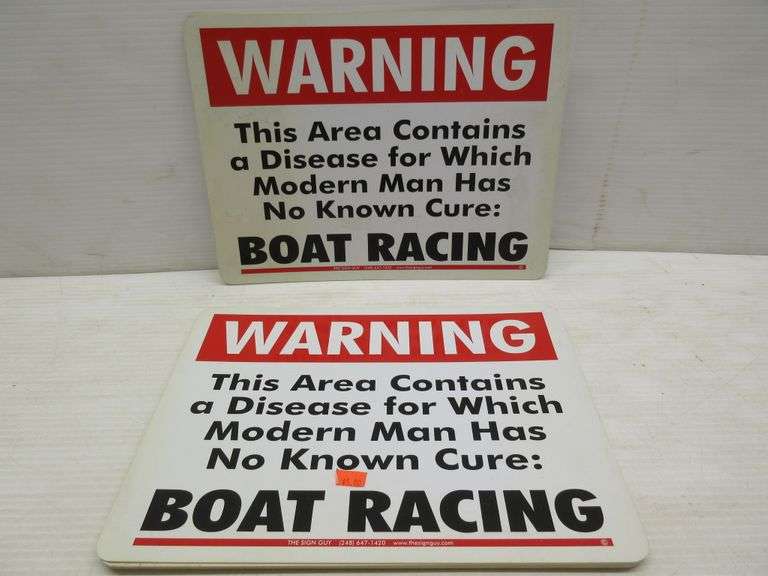 (10) Plastic Boat Racing Signs - Albrecht Auction Service