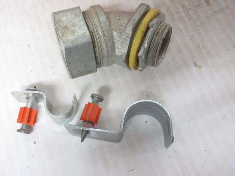 Electrical Conduit Fitting, and Various Pipe Clamps in a Container Box ...