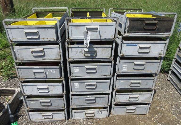 (18) Heavy Industrial Storage Pans in Stackable Racks - Albrecht ...
