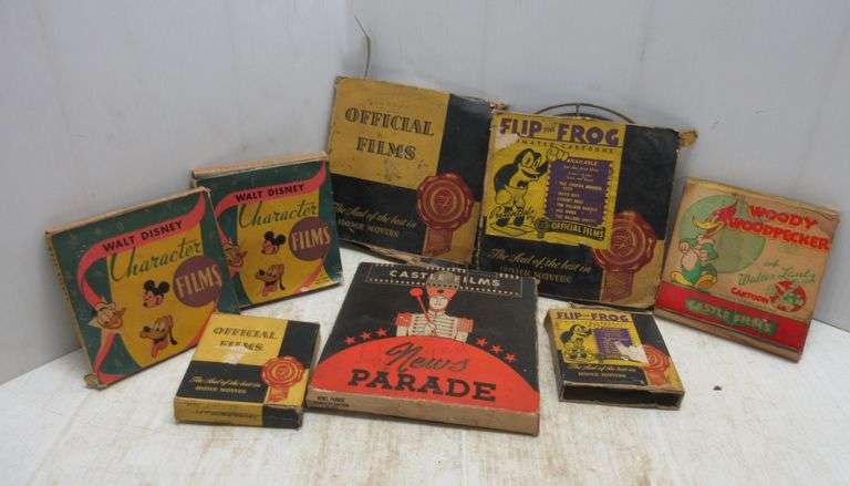 (8) Antique 8 and 16mm Film Cartoons, Including: Mickey Mouse, Flip the ...