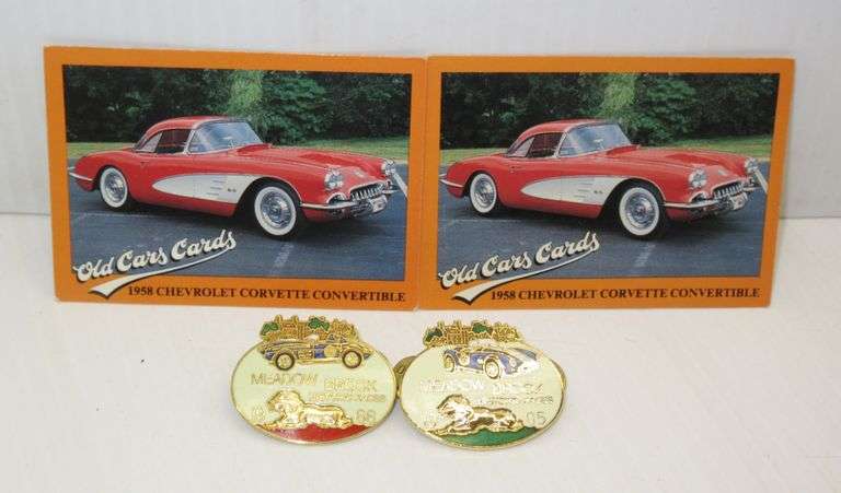 Vintage Meadowbrooks Historic Car Race Pins: 1985 and 1986; 1958 Chevy ...