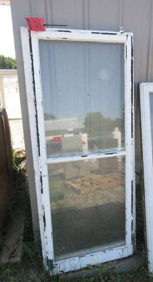 (2) Antique Wood Frame Double Pane Windows - Albrecht Auction Service