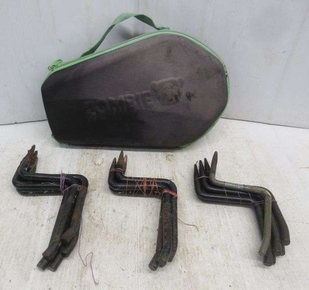 (18) Screw-In Tree Climbers in a Zombie Gun Case - Albrecht Auction Service