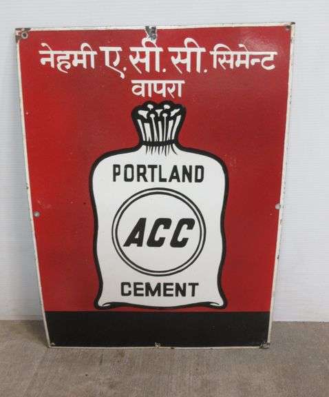 Modern Porcelain Cement Sign - Albrecht Auction Service