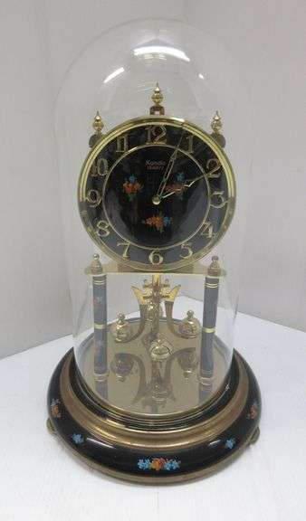 Older 1960s German Anniversary Dome Clock by Kundo, Painted Brass ...