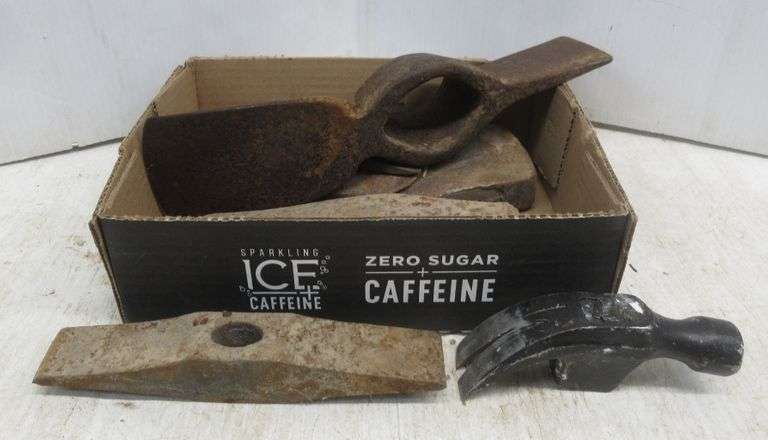 (3) Axe Heads, Hammer Head, Maul Head, Pickaxe Head, and a Chipping ...