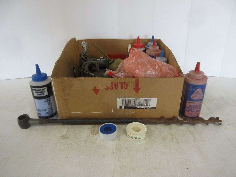 Electrical Tape, Teflon Tape, (6) Containers of Chalk Line Chalk, and ...