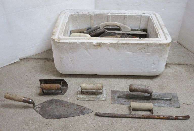 Various Cement Tools, Include: (2) 16" Cement Trowels, (2) 6 1/2 Tuck ...