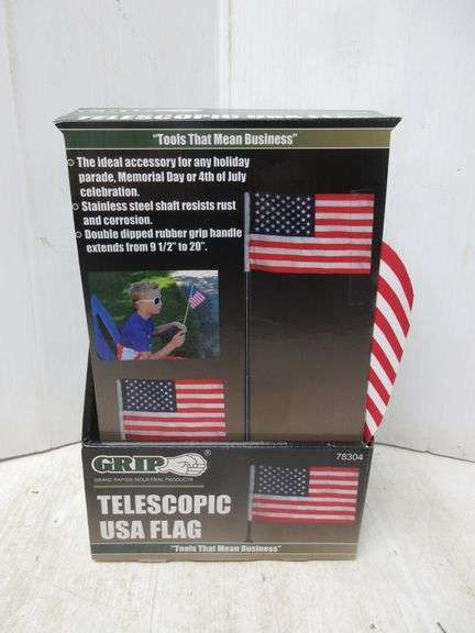 (12) Telescopic USA Flags, Grips - Albrecht Auction Service
