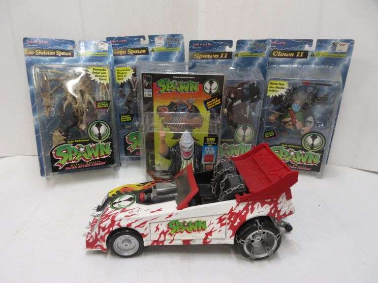 1994 McFarlane Toys Spawn Vehicle Spawn Mobile Dragster with (5) Spawn ...