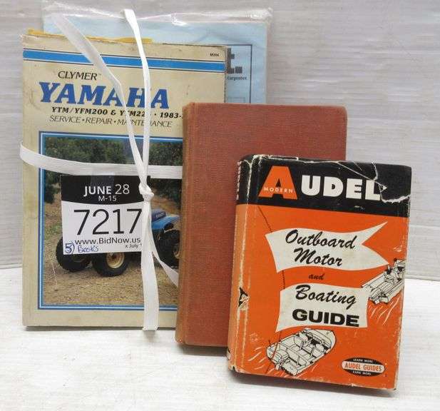 (5) Books: 2- Outboard Repair, 1- Cushman Catalog, and 3- Wheel Repair ...