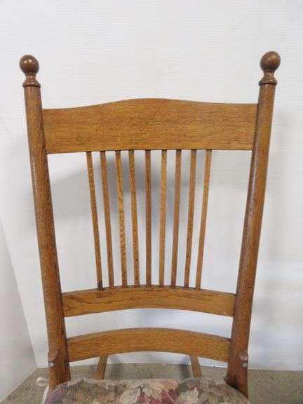 Antique Oak Cane Bottom Rocking Chair - Albrecht Auction Service