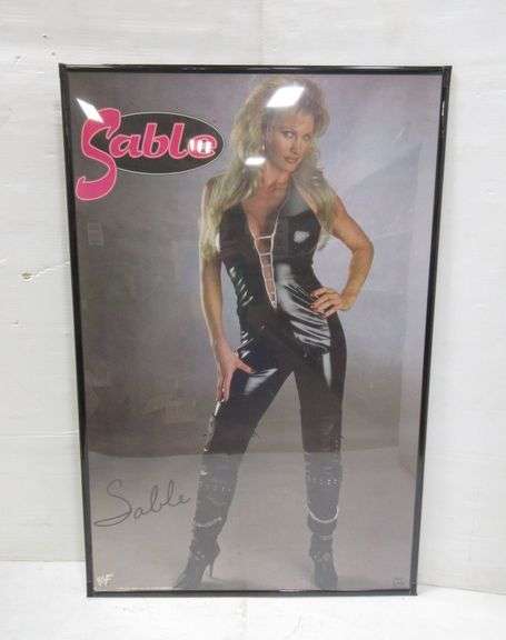 WWF The Most Popular Female Wrestlers Sable Poster in Plastic Frame - Albrecht Auction Service