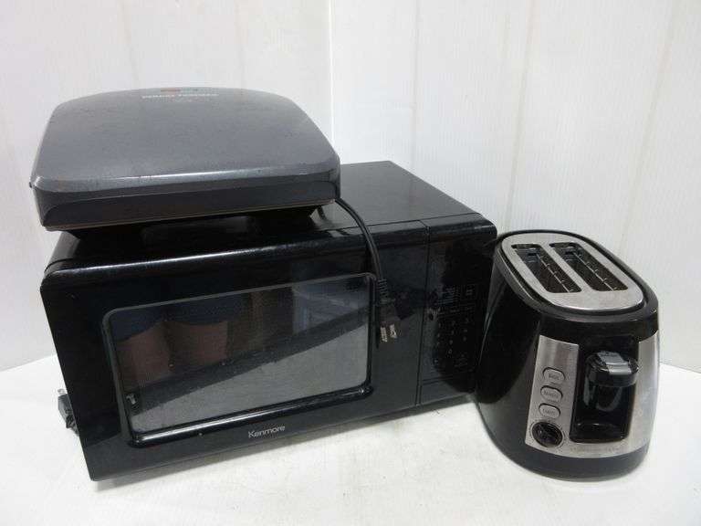 Microwave, George Foreman Grill, and Toaster - Albrecht Auction Service