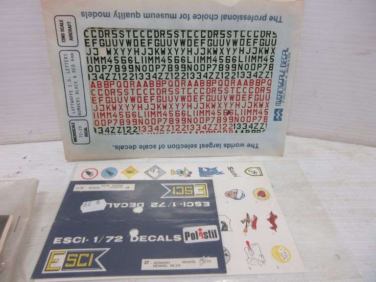 (25) Packages of Model Plane Decals - Albrecht Auction Service