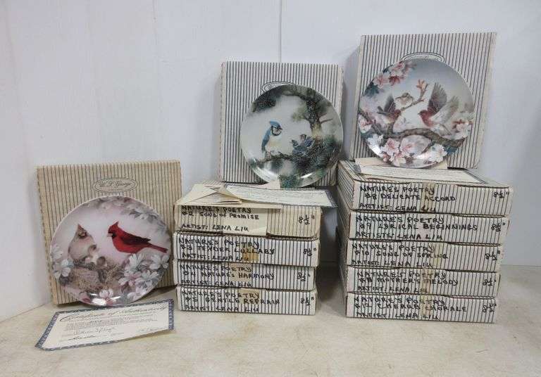 (12) Natures Poetry Plate Collection by Artist Lena Liu from WS George ...