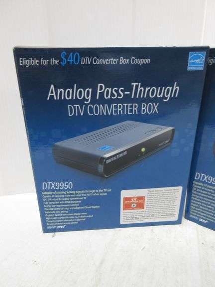 (2) Analog Pass Through DTV Converter Boxes - Albrecht Auction Service