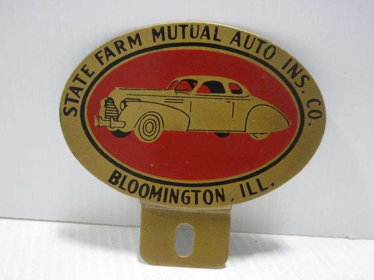 1950s State Farm Mutual Auto Insurance Co. License Plate Topper ...