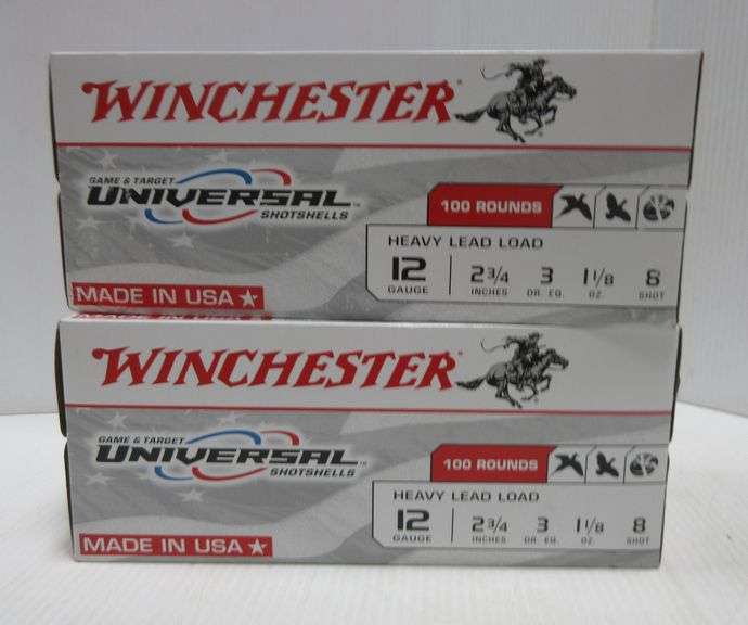 (100) Rounds of 12-Gauge Winchester, No. 8 Shot - Albrecht Auction Service