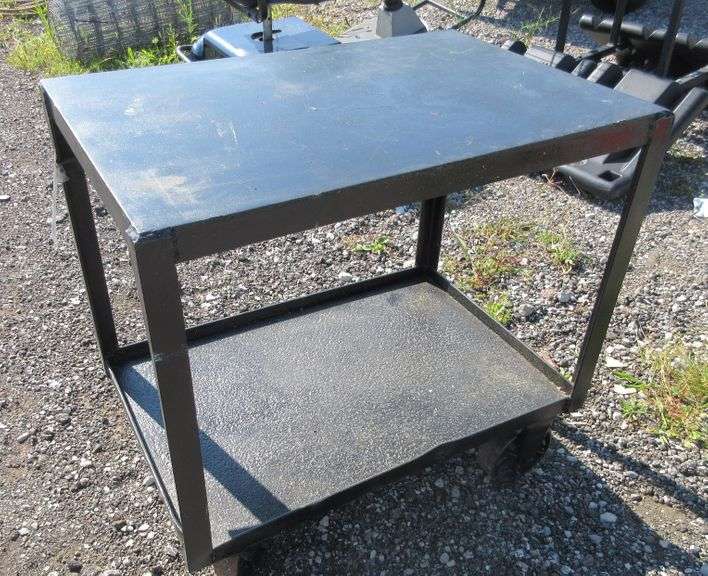 Heavy Duty Steel Shop Cart, 1/4" Angle Iron - Albrecht Auction Service