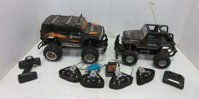 (2) RC Trucks, Includes: RC Mattracks 4x4 Hummer with Tires and Tracks ...