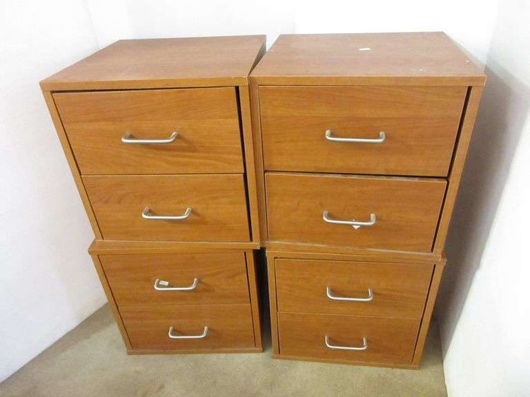(4) Two-Drawer Stacking Cabinets - Albrecht Auction Service