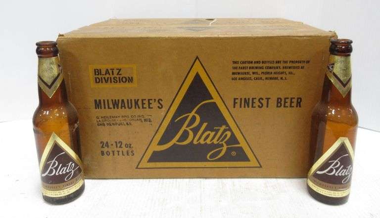 Old Blatz Beer Case with (24) 12 oz. Bottles - Albrecht Auction Service