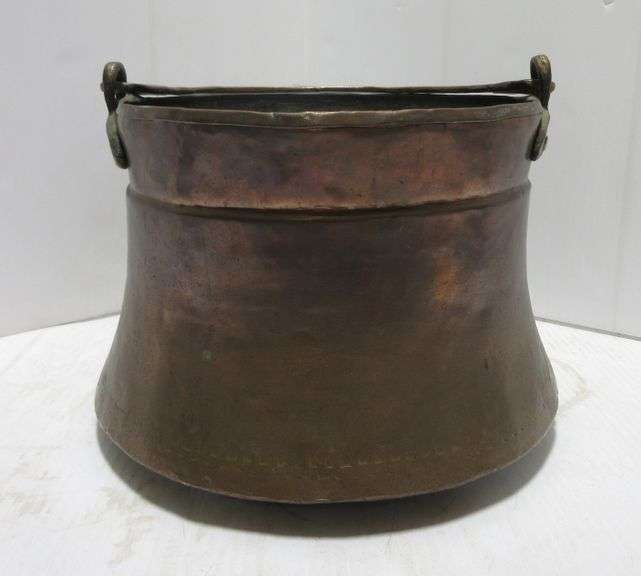 Antique Hand-Forged Solid Copper Cauldron/Kettle, Has Dovetailed Seams ...