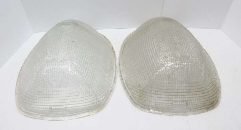 (2) Antique GE Street Light Glass Lenses - Albrecht Auction Service
