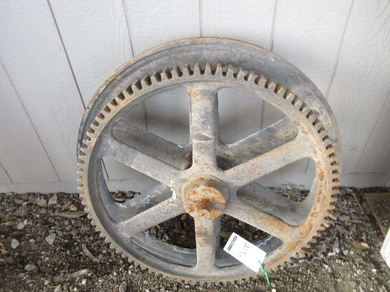 Antique Cast Iron Wheel with Gear - Albrecht Auction Service
