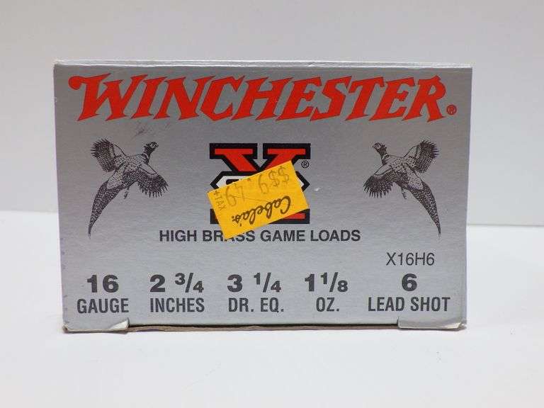 (63) 16-gauge shells, include: 49- Winchester No. 6 Shot, and 14 ...