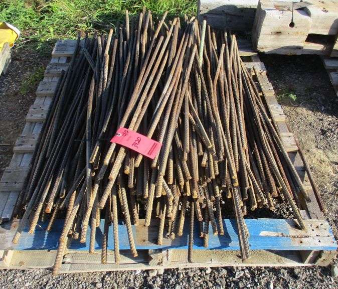 (225) Rebar rods, 3'L with some shorter and some longer, some are bent ...