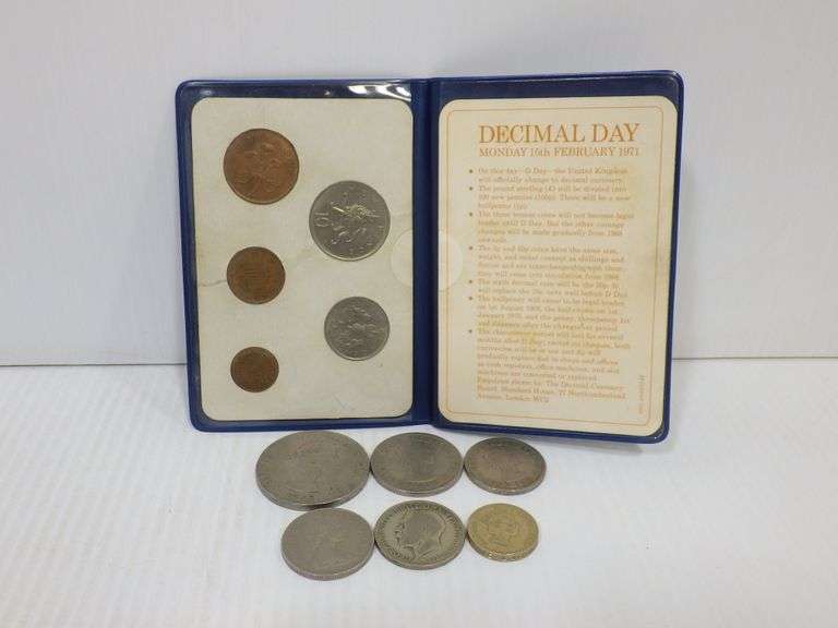 British coins, include: 1968 Decimal coin set; 1965 Churchill; 1957 ...