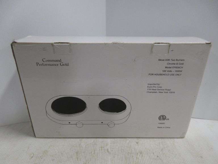 Command Performance Gold Electric Stove with two burners, chrome and ...