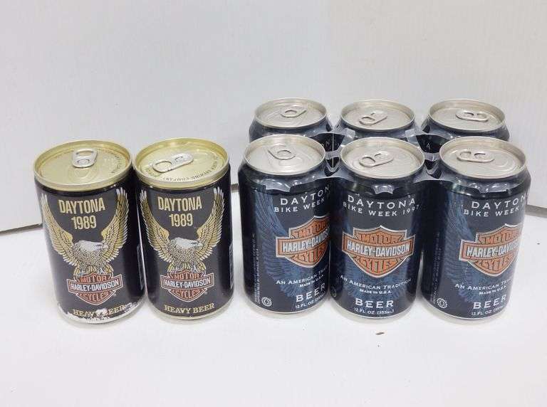 (8) 1989 Daytona Harley-Davidson, heavy beer, all unopened cans ...