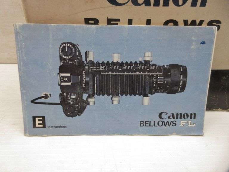 Canon camera, Bellows FL, instruction book and magnification ruler ...