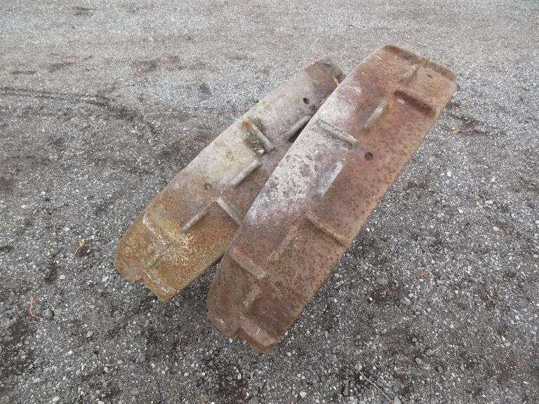 (2) Antique tractor tires, 36"Dia x 8"D, rusty - Albrecht Auction Service