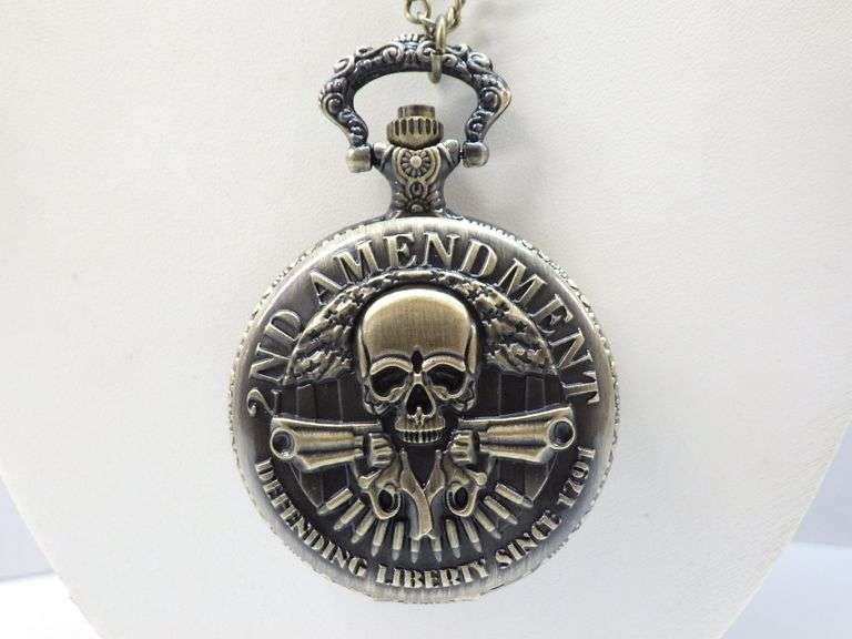 Quartz 2nd Amendment pocket watch on a 30" chain, new - Albrecht ...