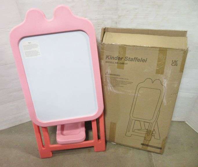 Kids pink easel dry erase board, height can be adjusted easily, made by ...