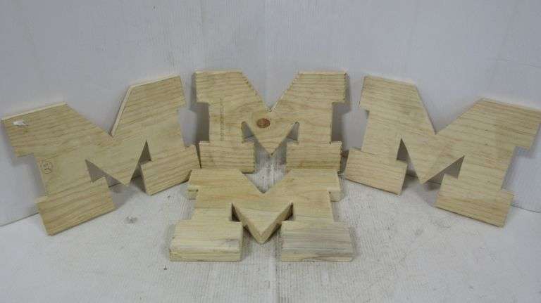 (4) Michigan letters, 12"W, as is - Albrecht Auction Service