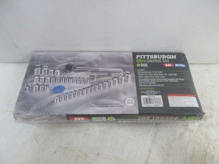 Pittsburgh, 40-Piece socket set, with standard, metric 1/4" drive and 3 ...