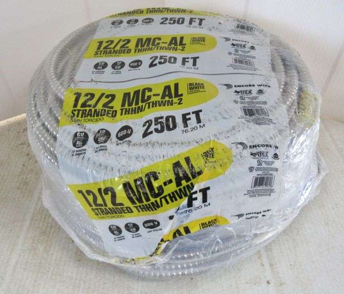 250' Roll of 12/2 MC cable copper electrical wire, new - Albrecht ...