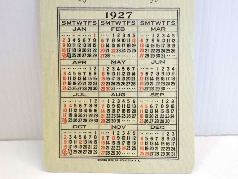 General motors 1927 Calendar/Christmas greeting, 3 3/4" x 5 3/4 ...