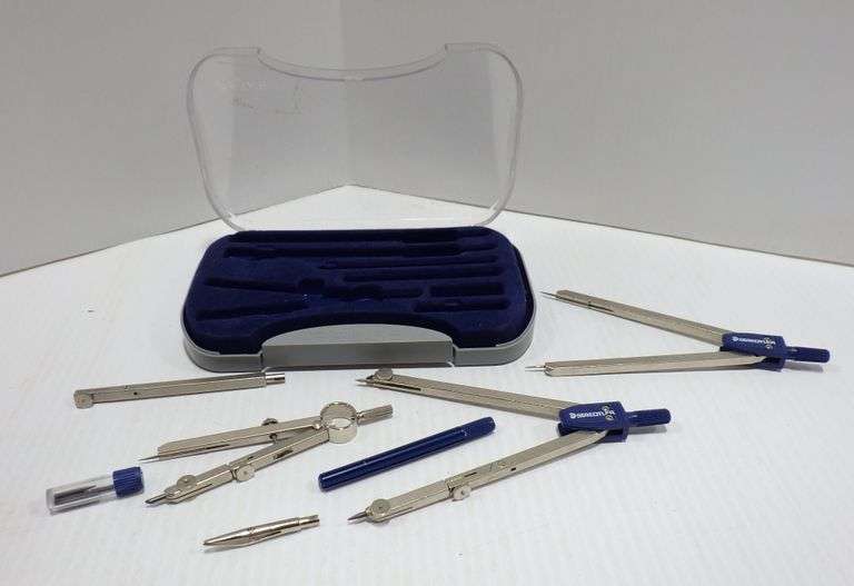 Staedtler brand stainless steel compass set with plastic case ...