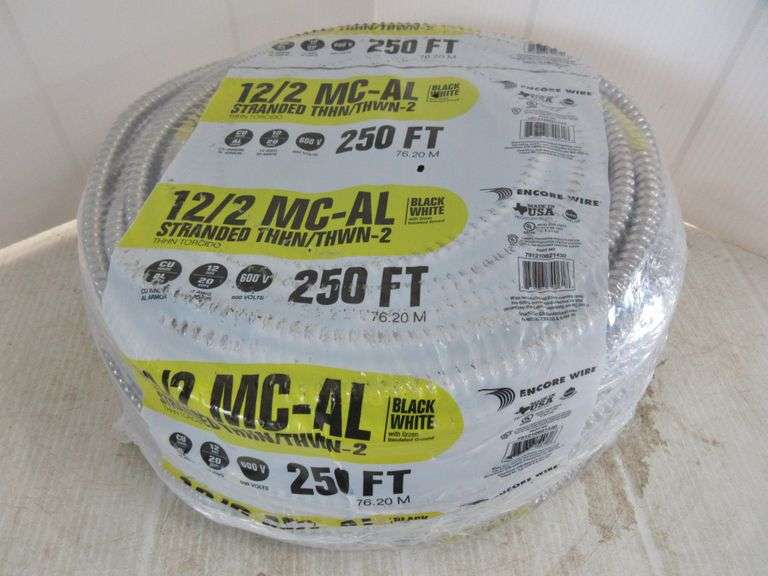 250' roll of 12/2 MC cable copper electrical wire, new - Albrecht ...